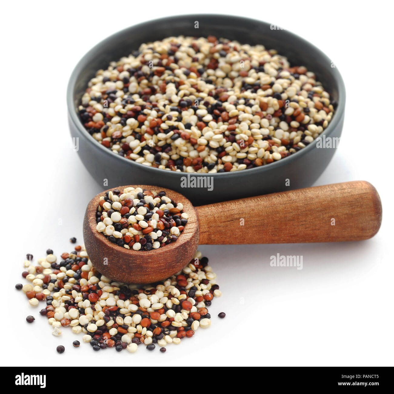 Fresh mixed quinoa over white background Stock Photo - Alamy