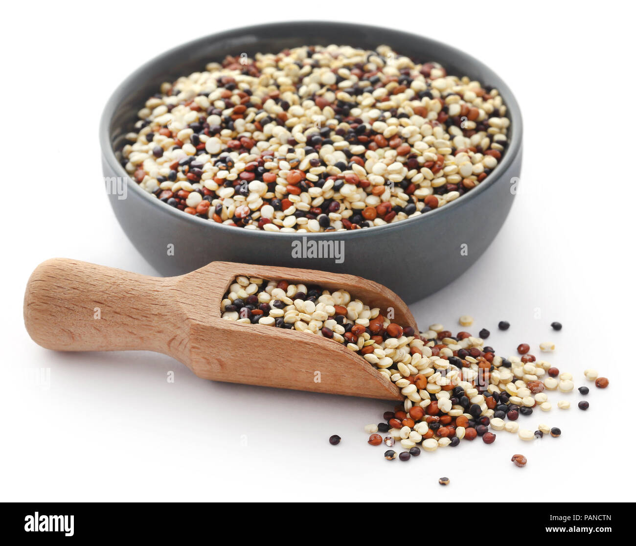 Fresh mixed quinoa over white background Stock Photo - Alamy