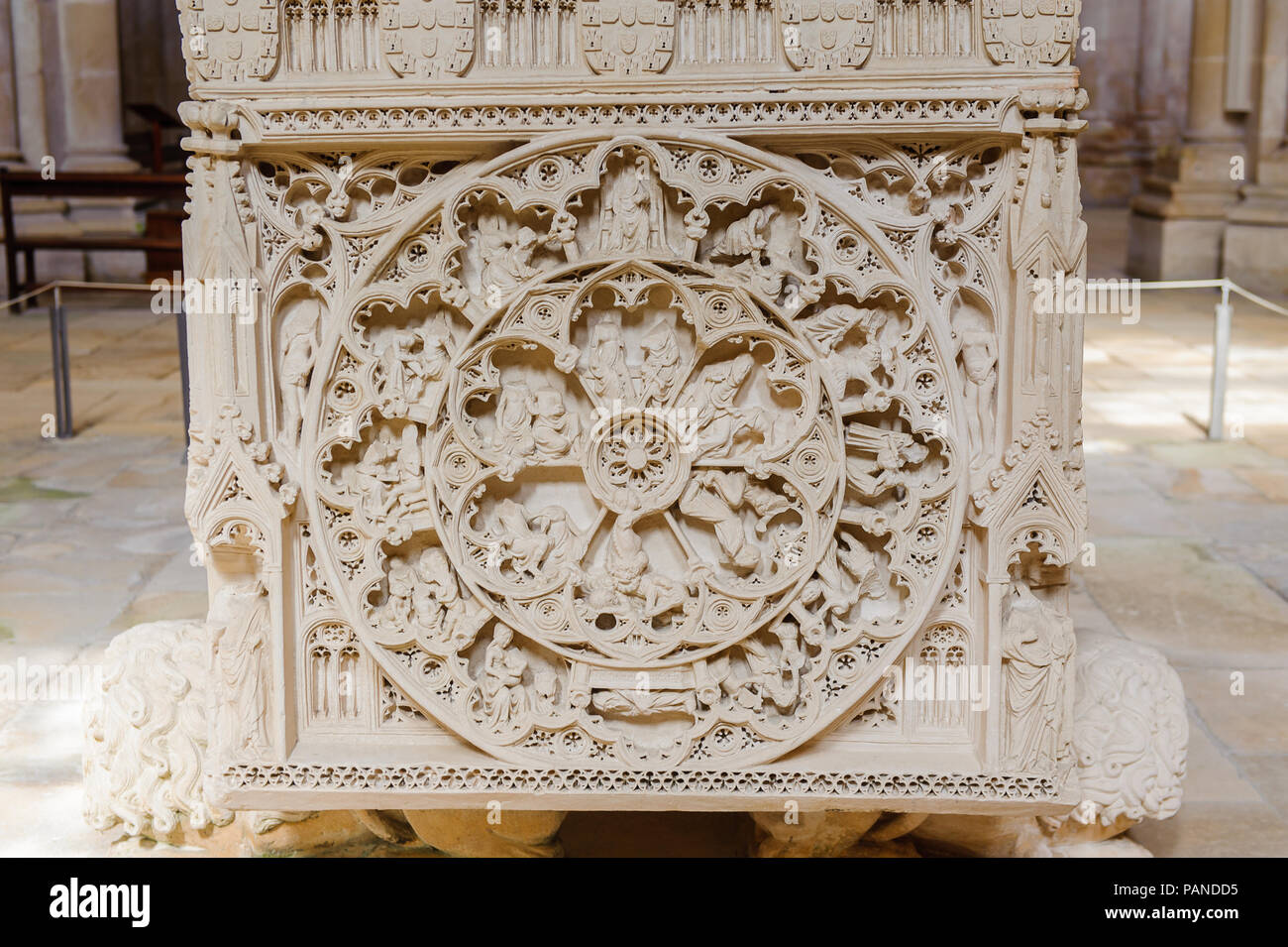 ALCOBACA, PORTUGAL - OCT 15, 2016: Interior of the Alcobaca monastery ...