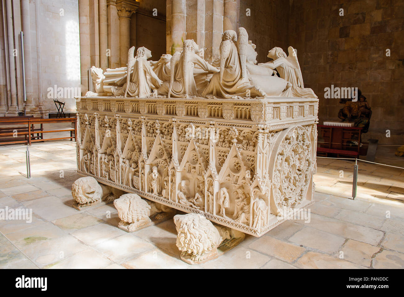 ALCOBACA, PORTUGAL - OCT 15, 2016: Interior of the Alcobaca monastery ...