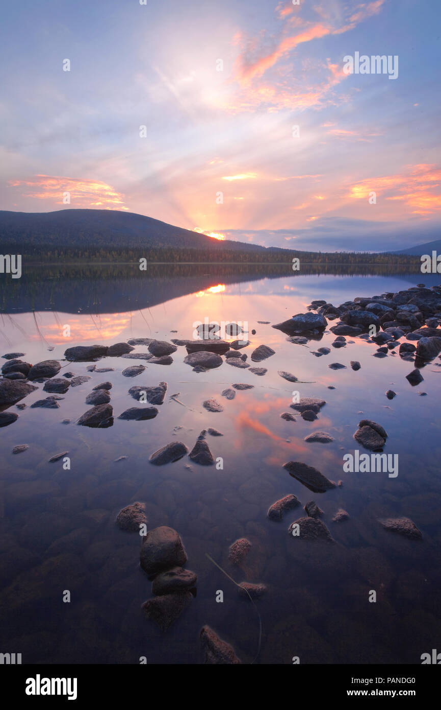 Sunset, Muonio, Lapland, Finland Stock Photo - Alamy