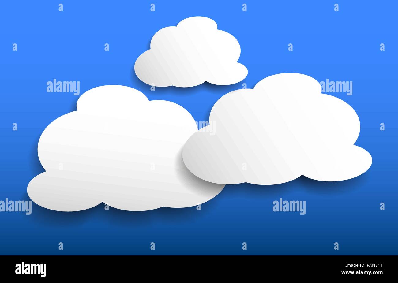 white cloud shapes on blue background vector illustration Stock Vector ...