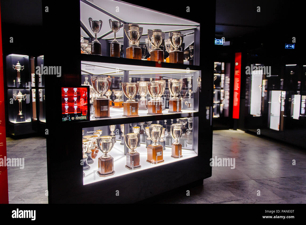 LISBON, PORTUGAL - OCT 17, 2016: Trophies at the Museum of Sport Lisboa ...