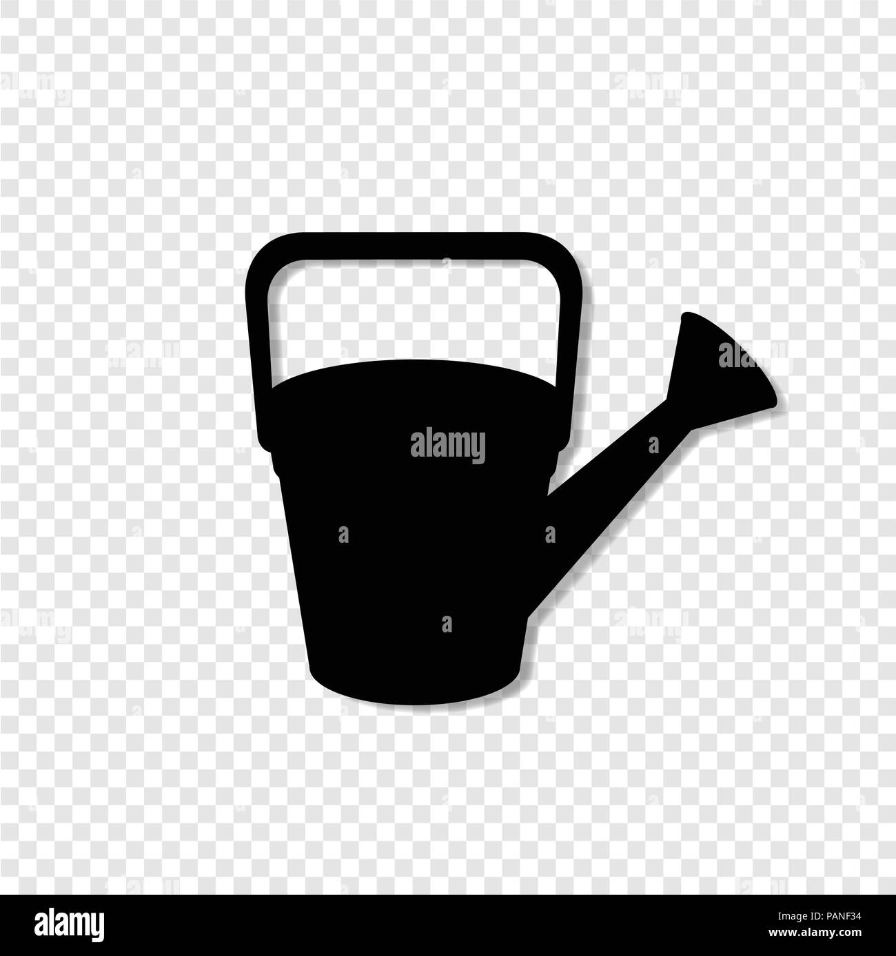 Black silhouette of watering can icon, vector illustration, sign ...