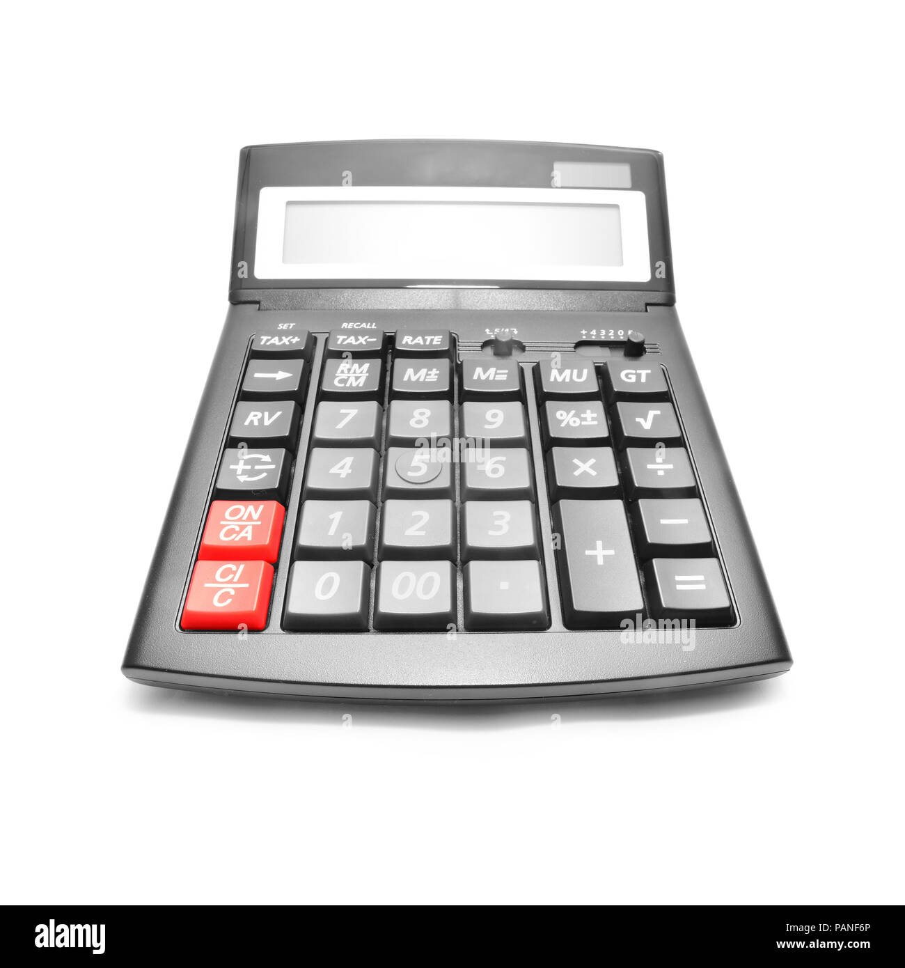 office calculator isolated on white Stock Photo - Alamy