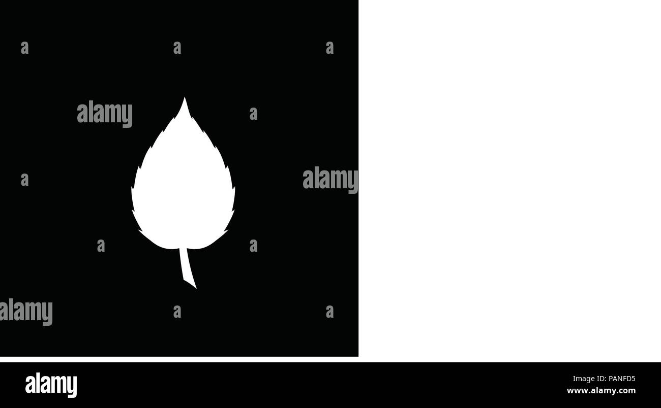 White silhouette of single leaf icon, vector illustration, sign, symbol ...