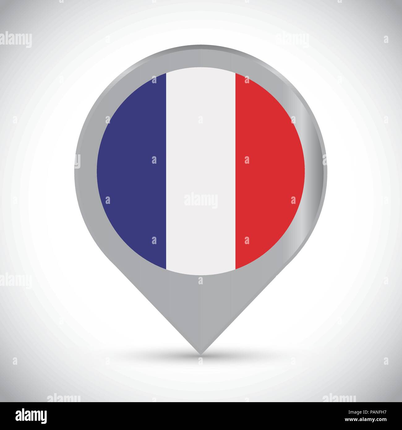 location pin with france flag over white background, colorful design ...