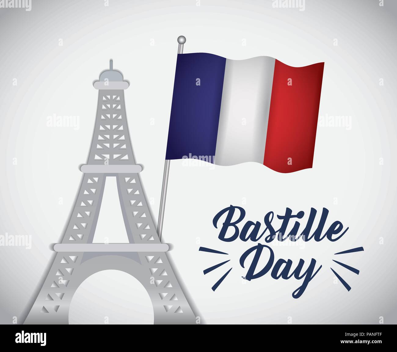 Bastille day design with eiffel tower icon over colorful background ...