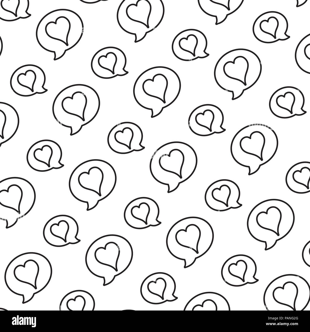 line chat bubble heart message background Stock Vector Image & Art - Alamy