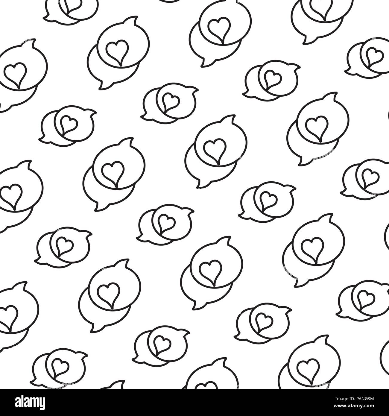 line chat bubbles with heart love message Stock Vector Image & Art - Alamy