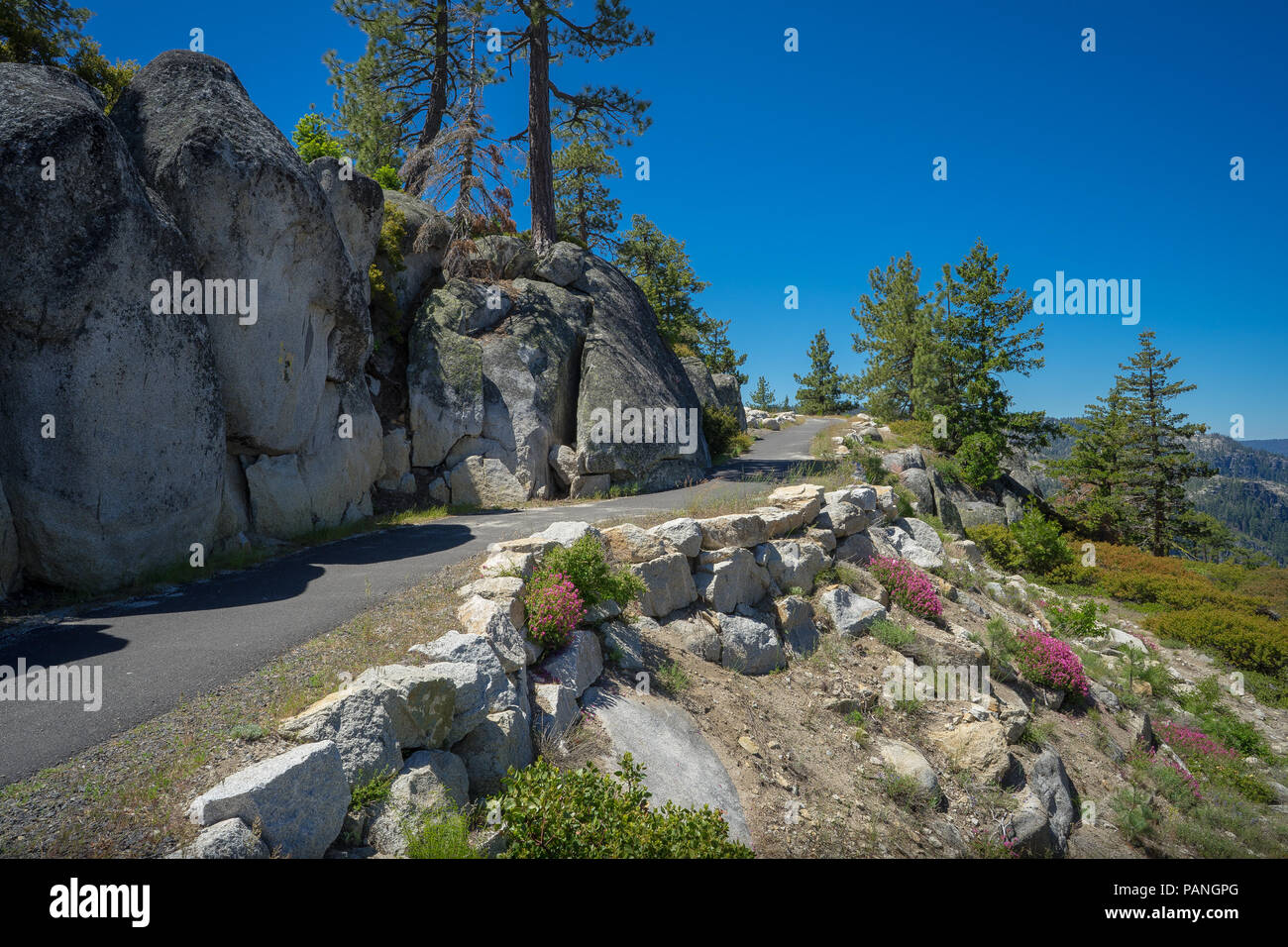 Paved walking path at Donnell Lake vista - Highway 108 Roadside ...