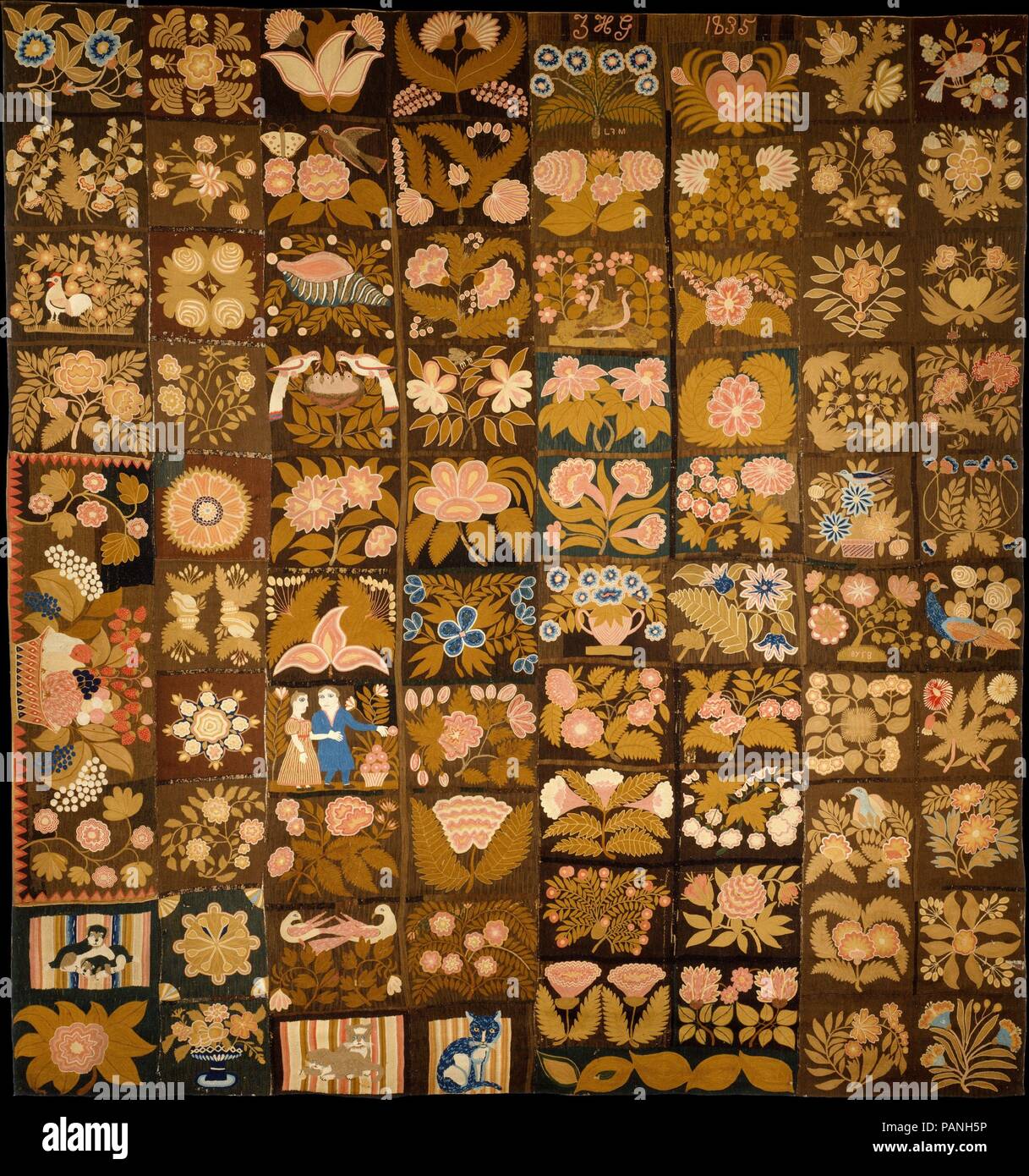Embroidered Carpet. Culture: American. Dimensions: 156 x 147 in. (396.2 ...