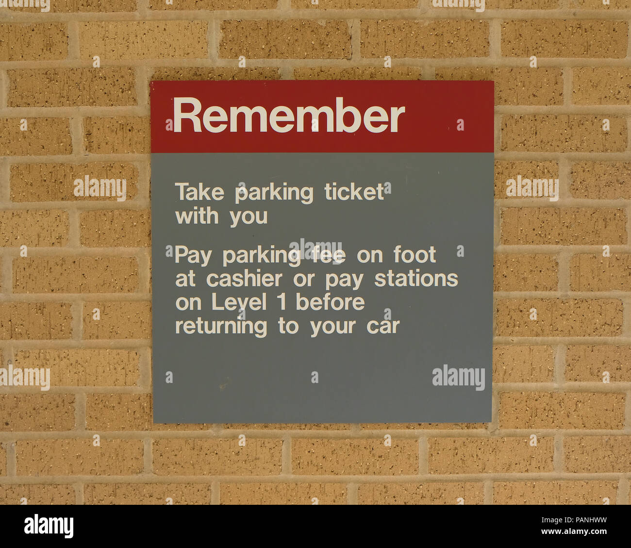 Sign with instructions for paying for parking at the Central Parking ...