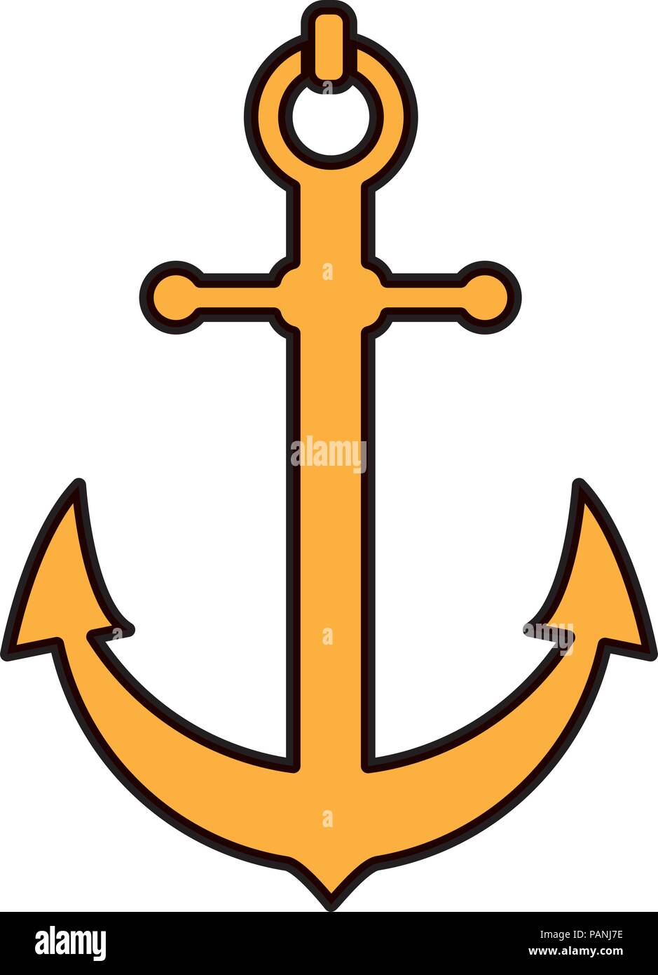 color nautical anchor object ship symbol Stock Vector Image & Art - Alamy
