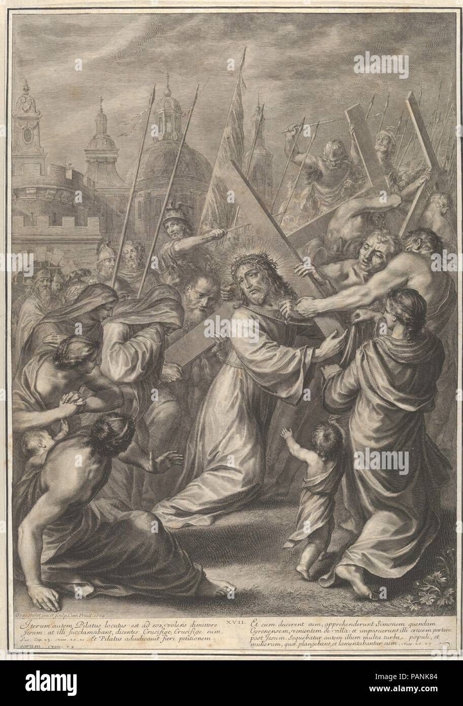 Christ Carrying the Cross, from The Passion of Christ, plate 17. Artist ...