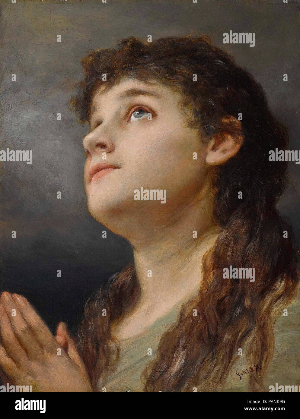 Max Gabriel Cornelis Ritter Von - Praying Girl Stock Photo - Alamy