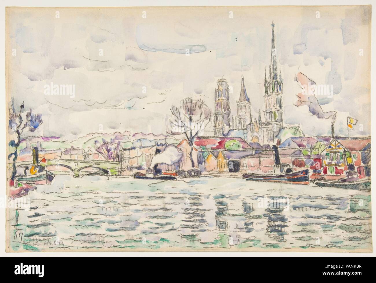 River scene: Rouen. Artist: Paul Signac (French, Paris 1863-1935 Paris ...