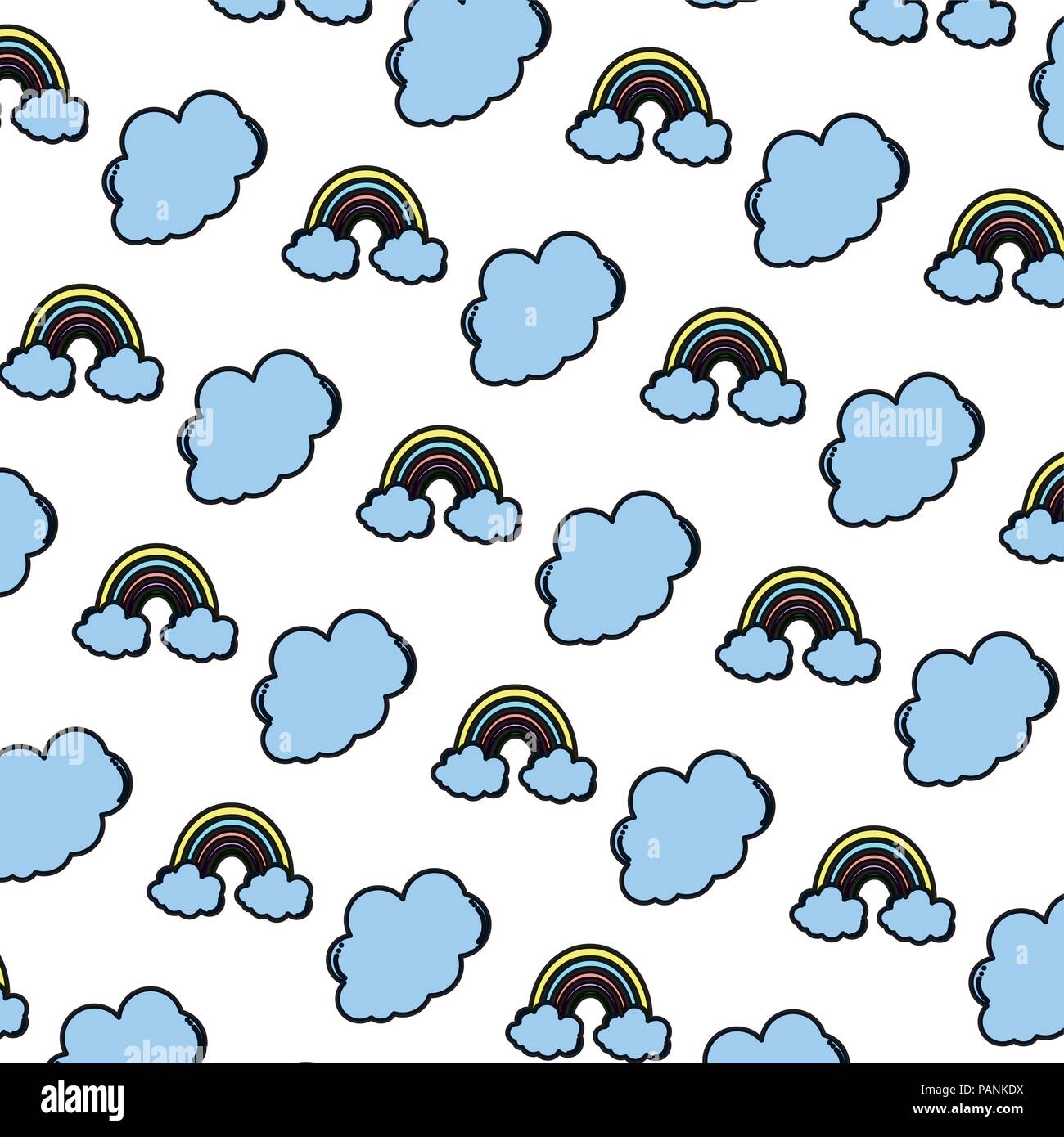 color nature rainbow and fluffy clouds background Stock Vector Image ...