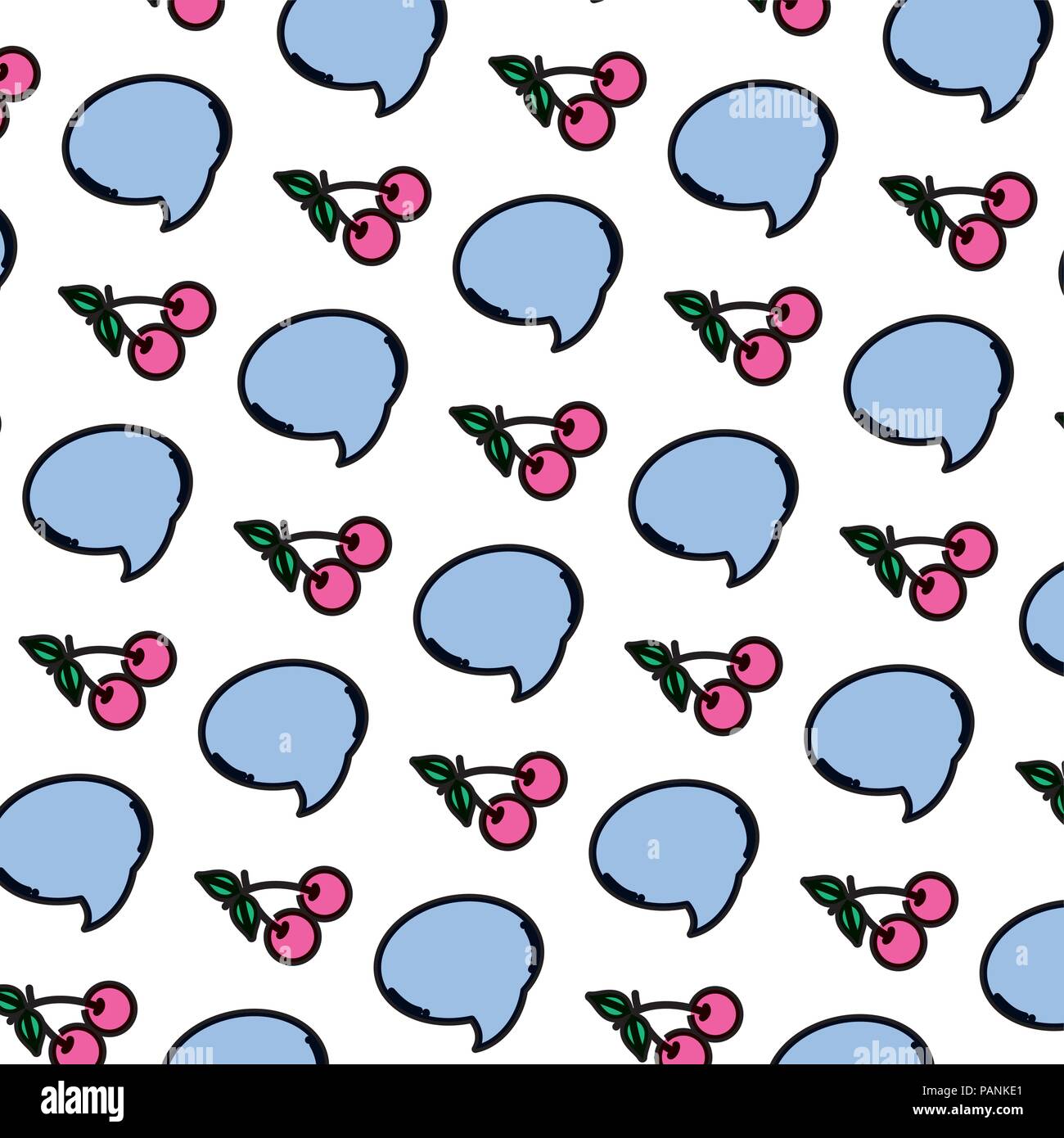 color chat bubble and cherrys fruit background Stock Vector Image & Art ...