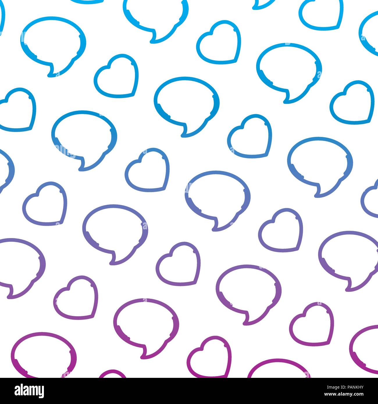 degraded line chat bubble and love heart background Stock Vector Image ...