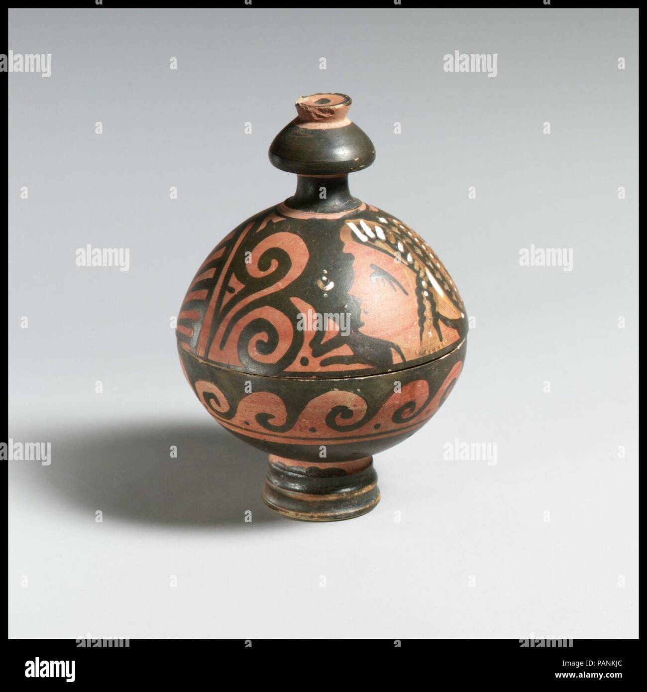 Pyxis. Culture: Greek, South Italian, Apulian. Dimensions: H. 11.91 cm ...