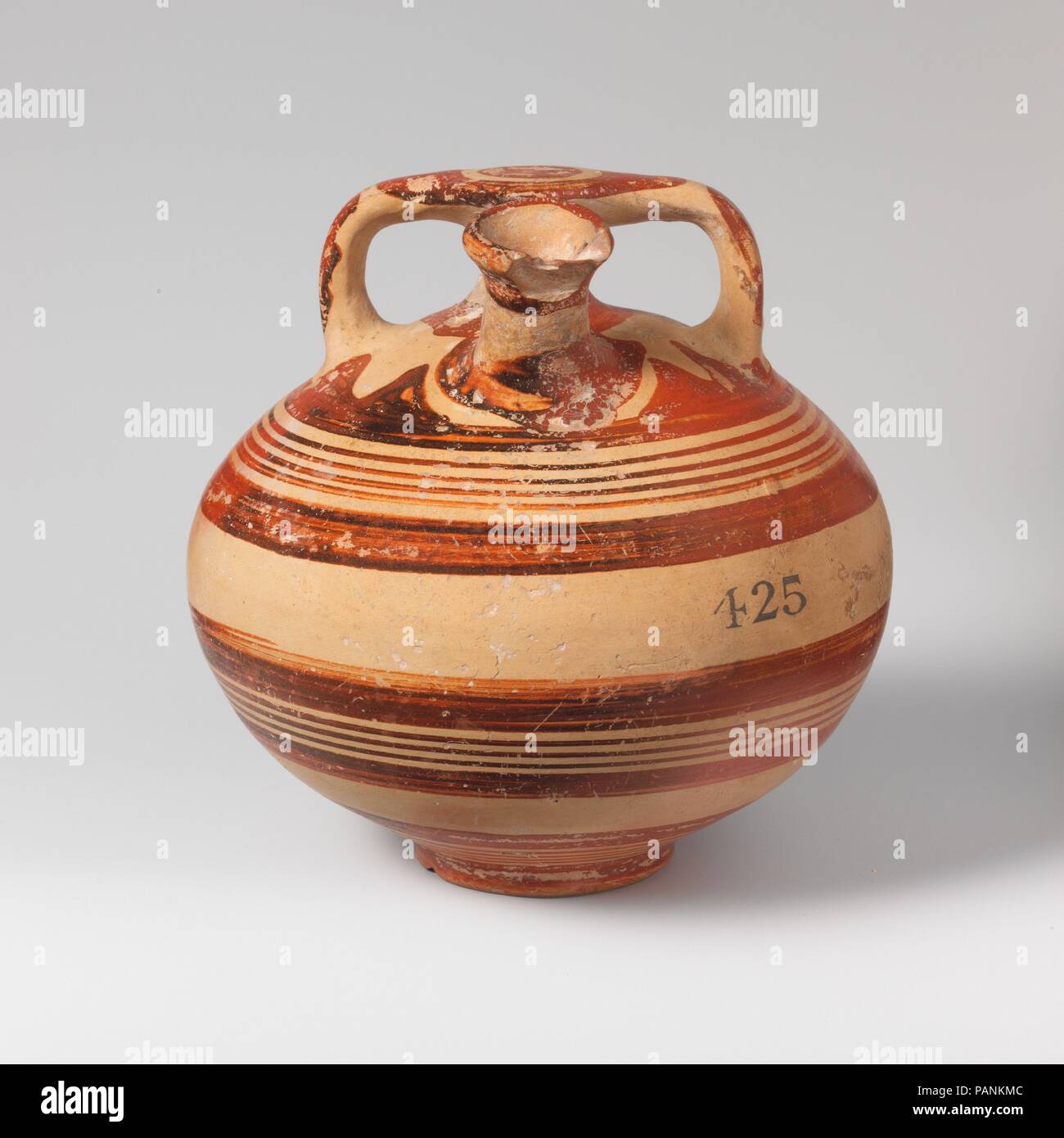 Terracotta stirrup jar. Culture: Mycenaean. Dimensions: H. 4 9/16 in ...