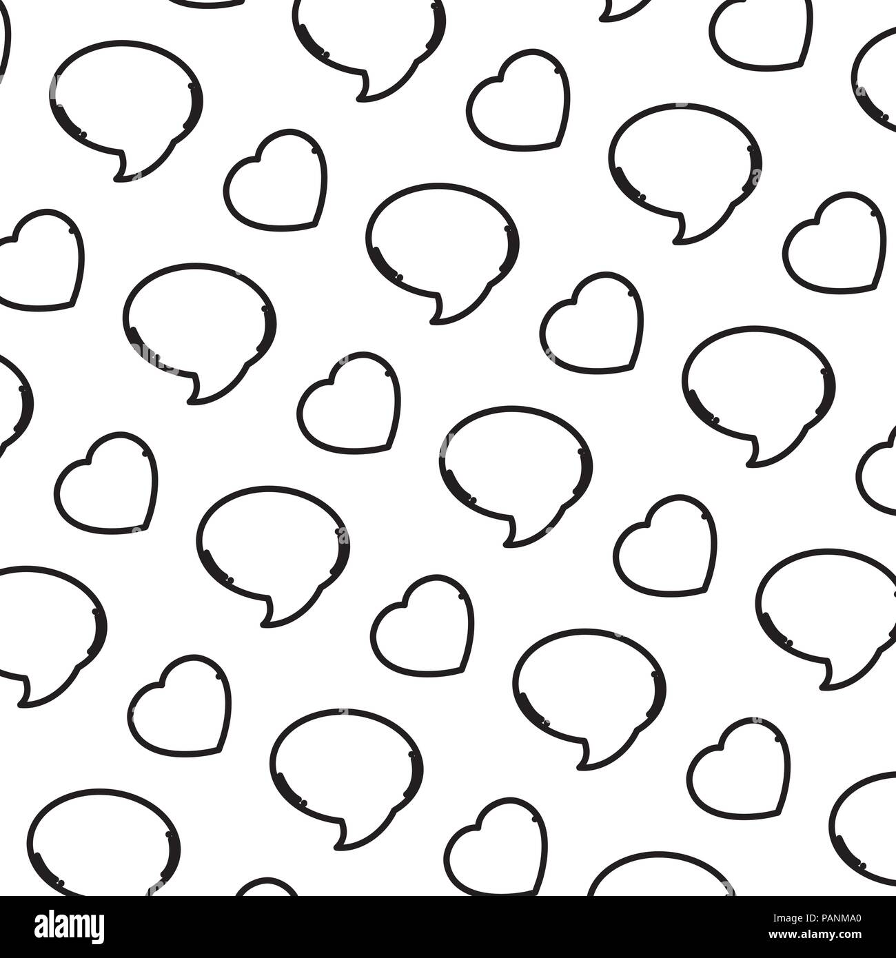 line chat bubble and love heart background Stock Vector Image & Art - Alamy