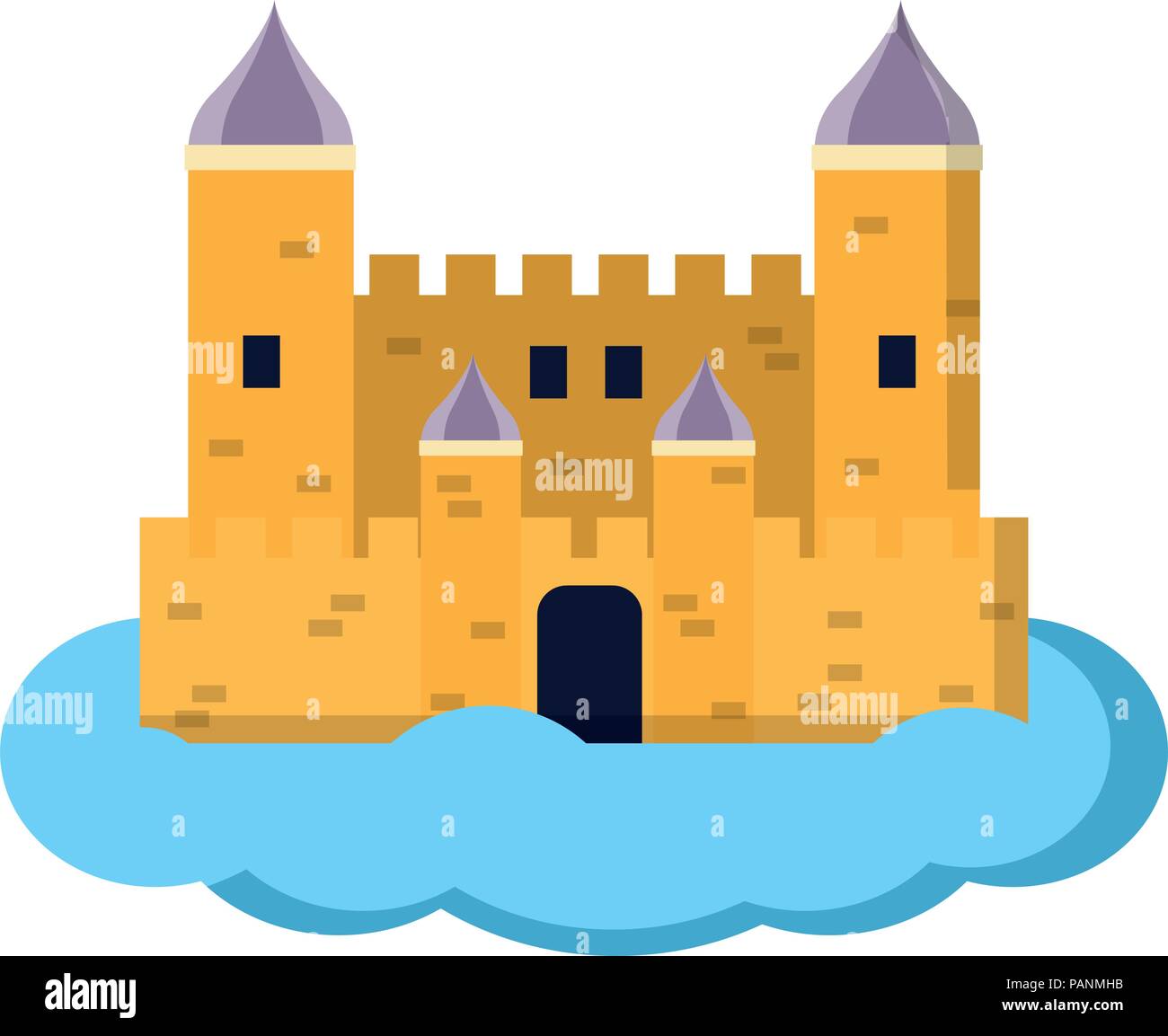 medieval castle architecture style in the cloud Stock Vector Image ...
