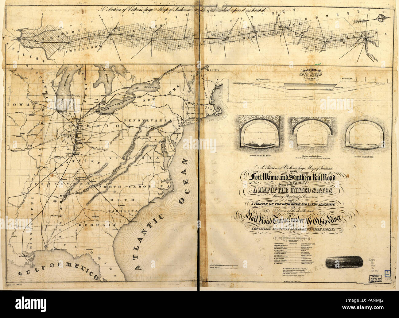 A section of Colton's large map of Indiana with the Fort Wayne and ...