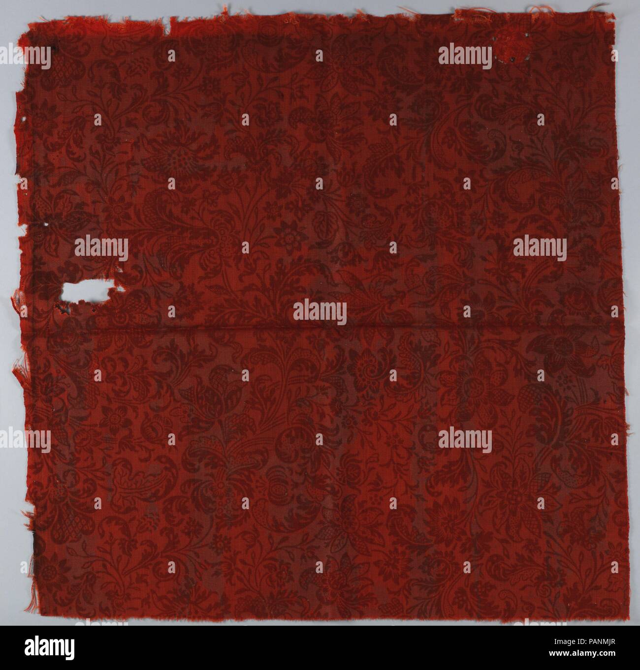 Panel of printed camlet. Culture: British. Dimensions: Overall ...