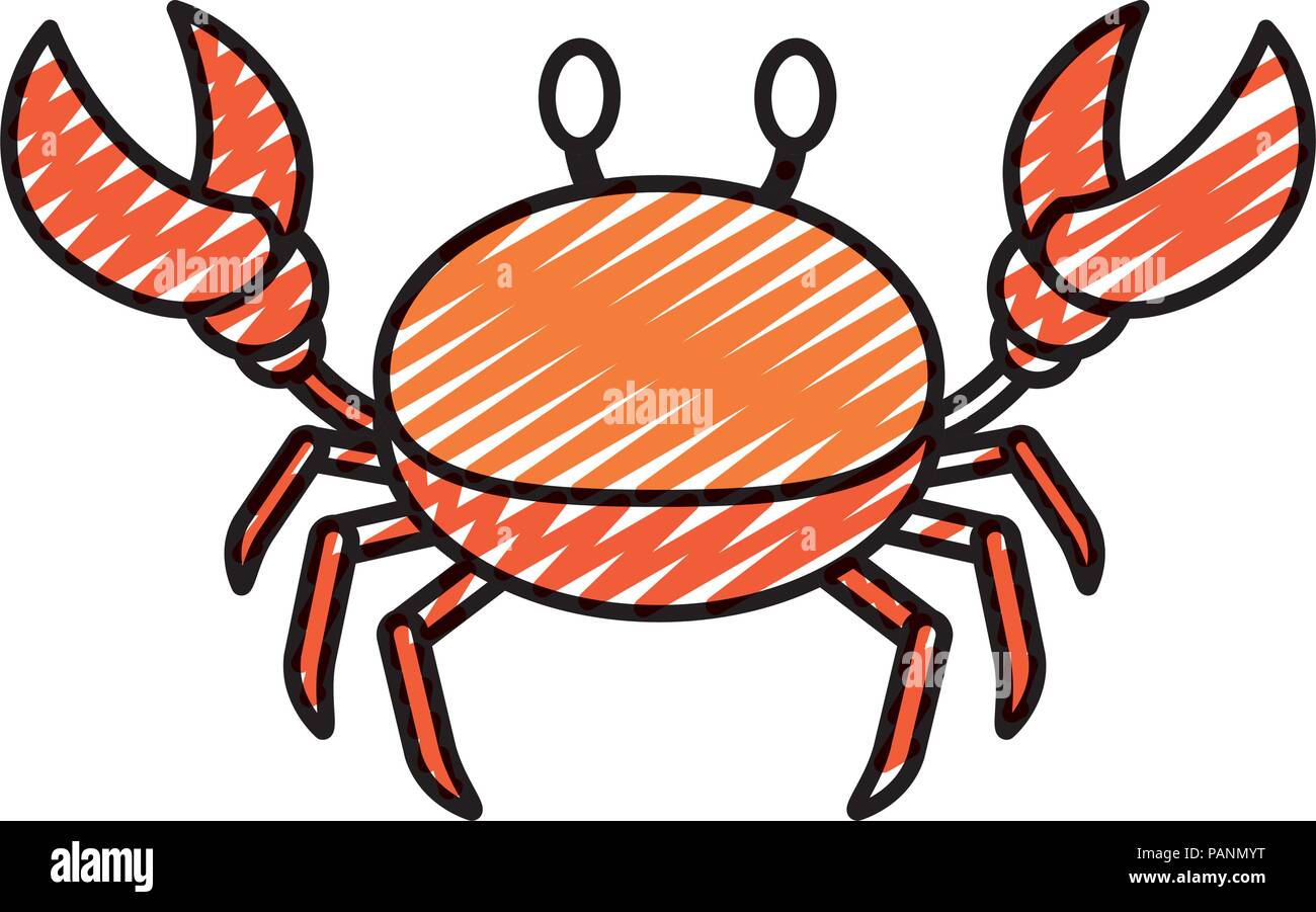 doodle cute crab tropical animal of sea Stock Vector Image & Art - Alamy