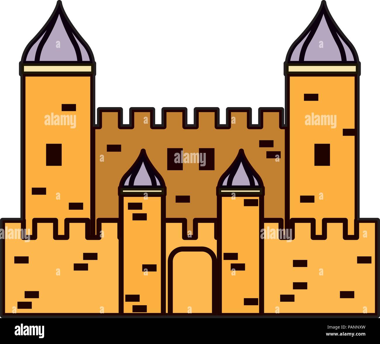 color fantastic medieval castle architecture style Stock Vector Image ...