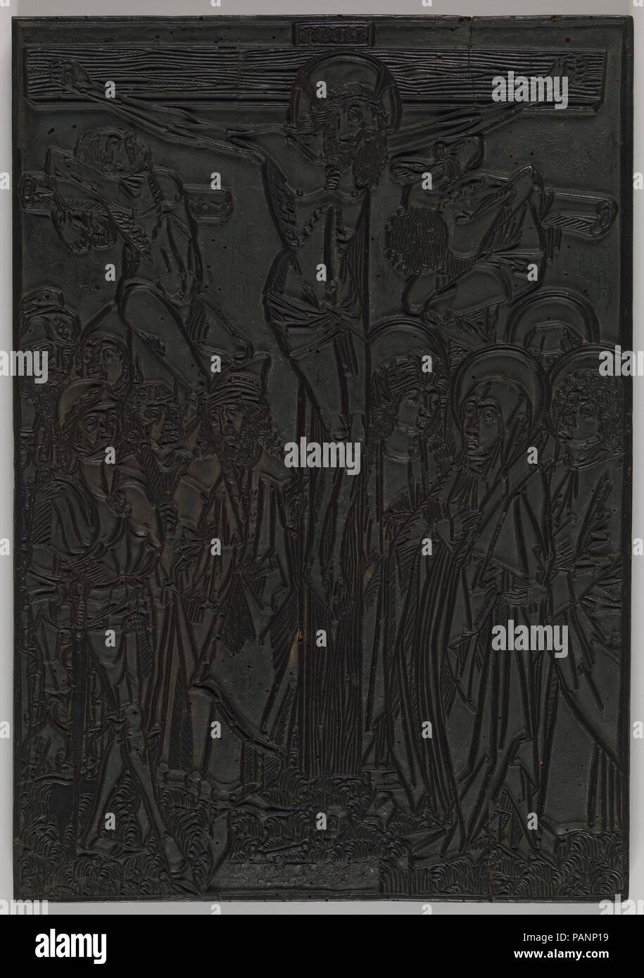 The Crucifixion and St. Christopher. Artist: Anonymous, German, Augsburg, 15th century. Designer ...