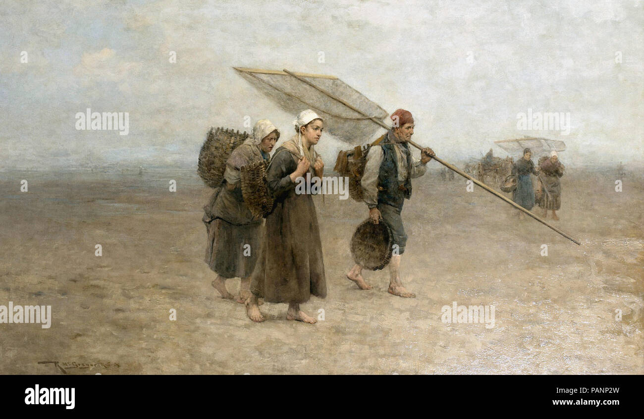 Mcgregor Robert - Breton Fisherfolk Returning Stock Photo - Alamy