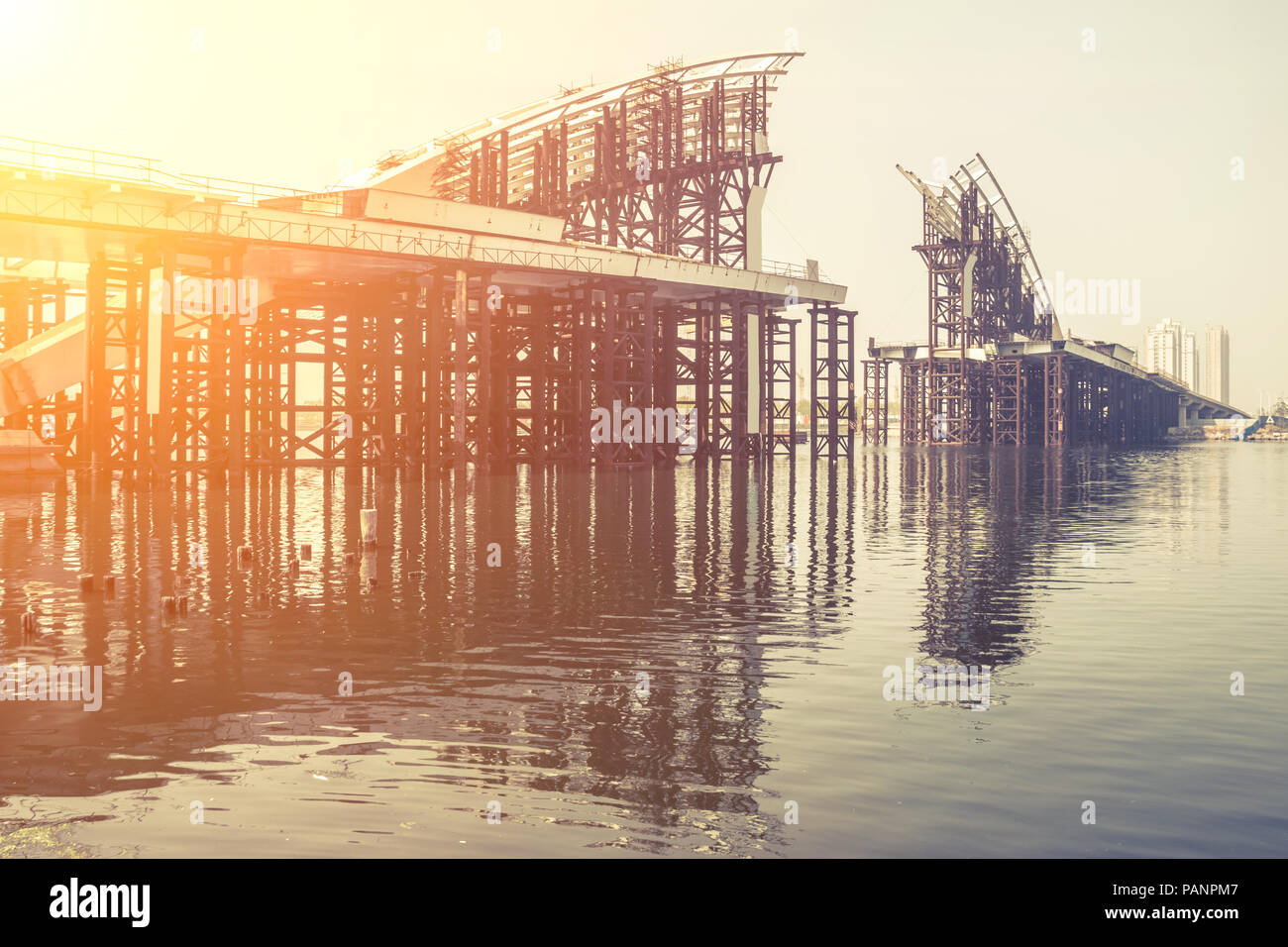 Iron bridge under construction Stock Photo - Alamy