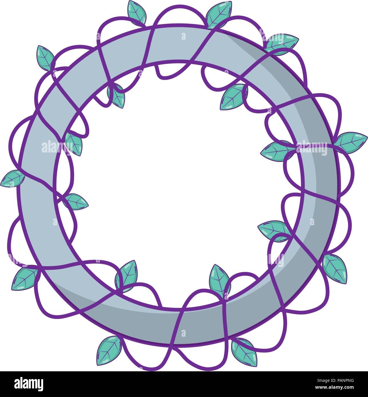 circle with plant branch and natural leaves Stock Vector Image & Art ...