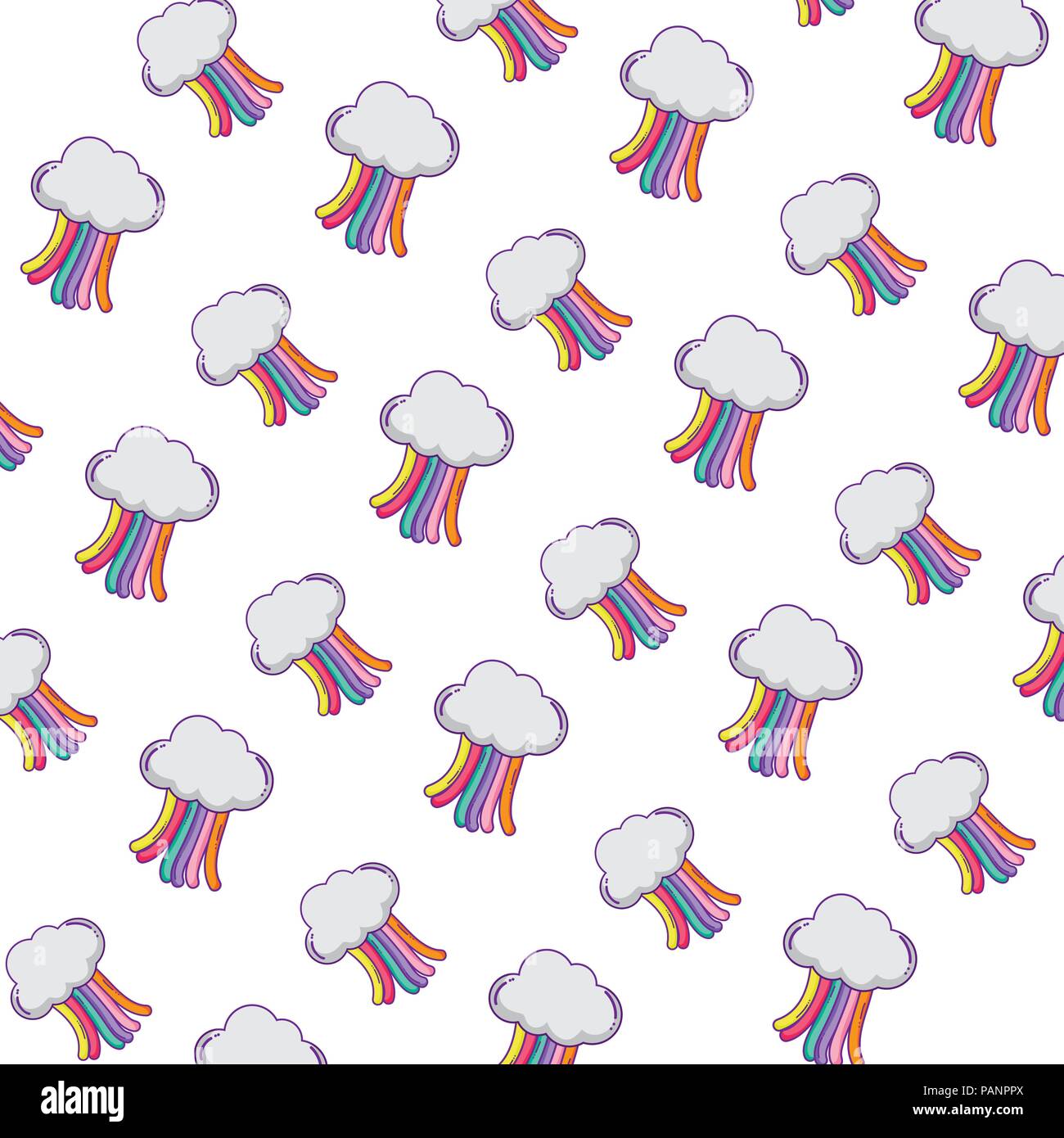 fluffy cloud and nice rainbow background Stock Vector Image & Art - Alamy