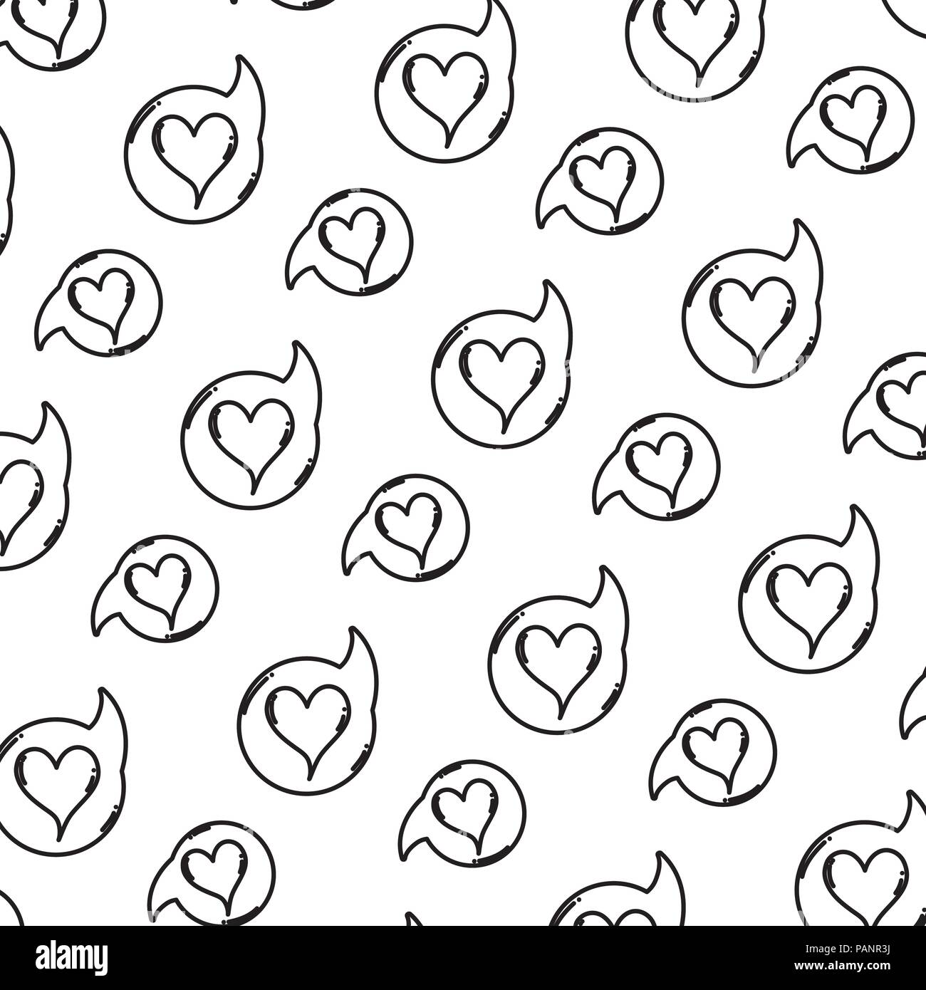 line heart inside chat bubble message background Stock Vector Image ...