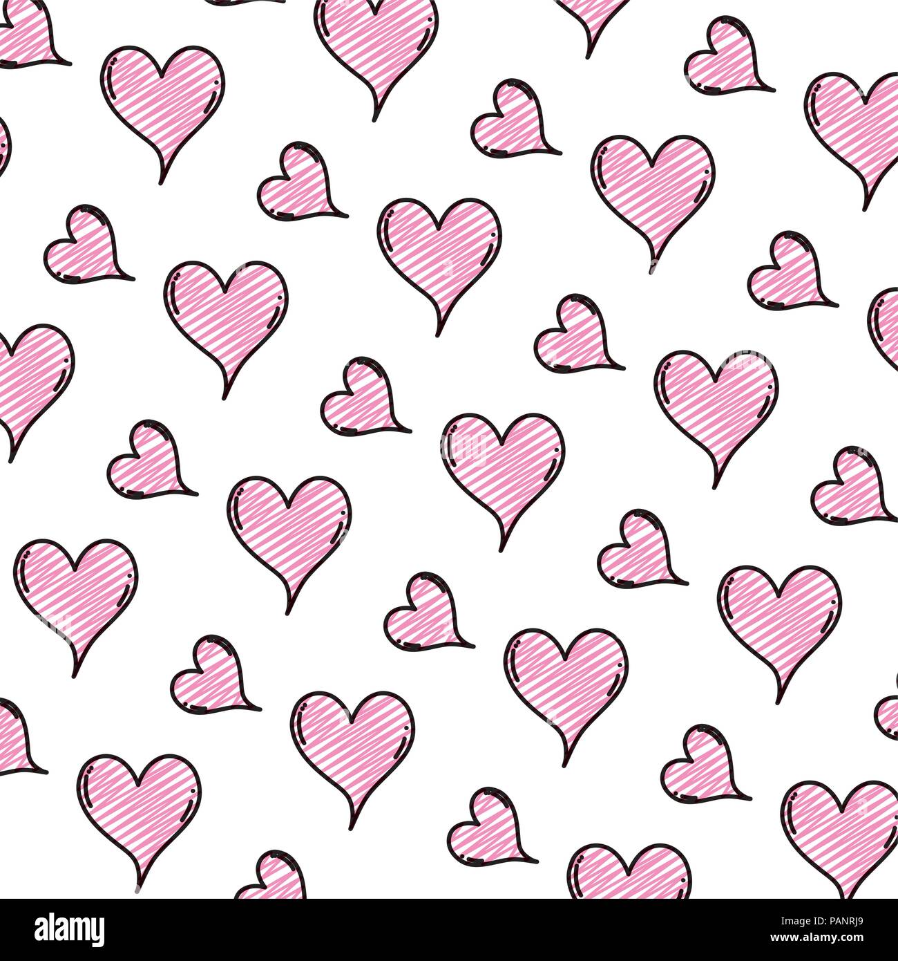 doodle cute heart love symbol background Stock Vector Image & Art - Alamy