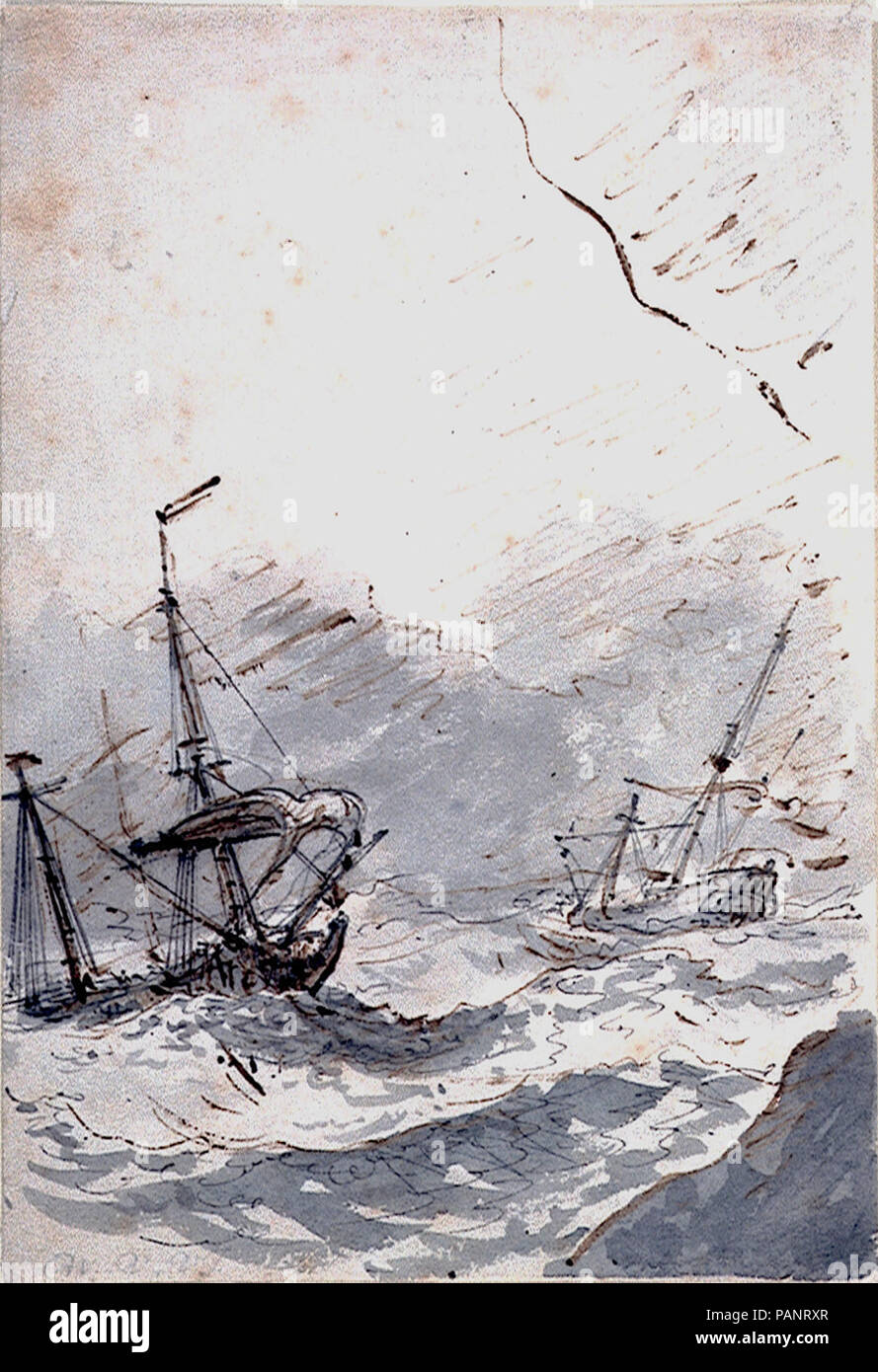 A ship driving ashore in a gale Stock Photo - Alamy