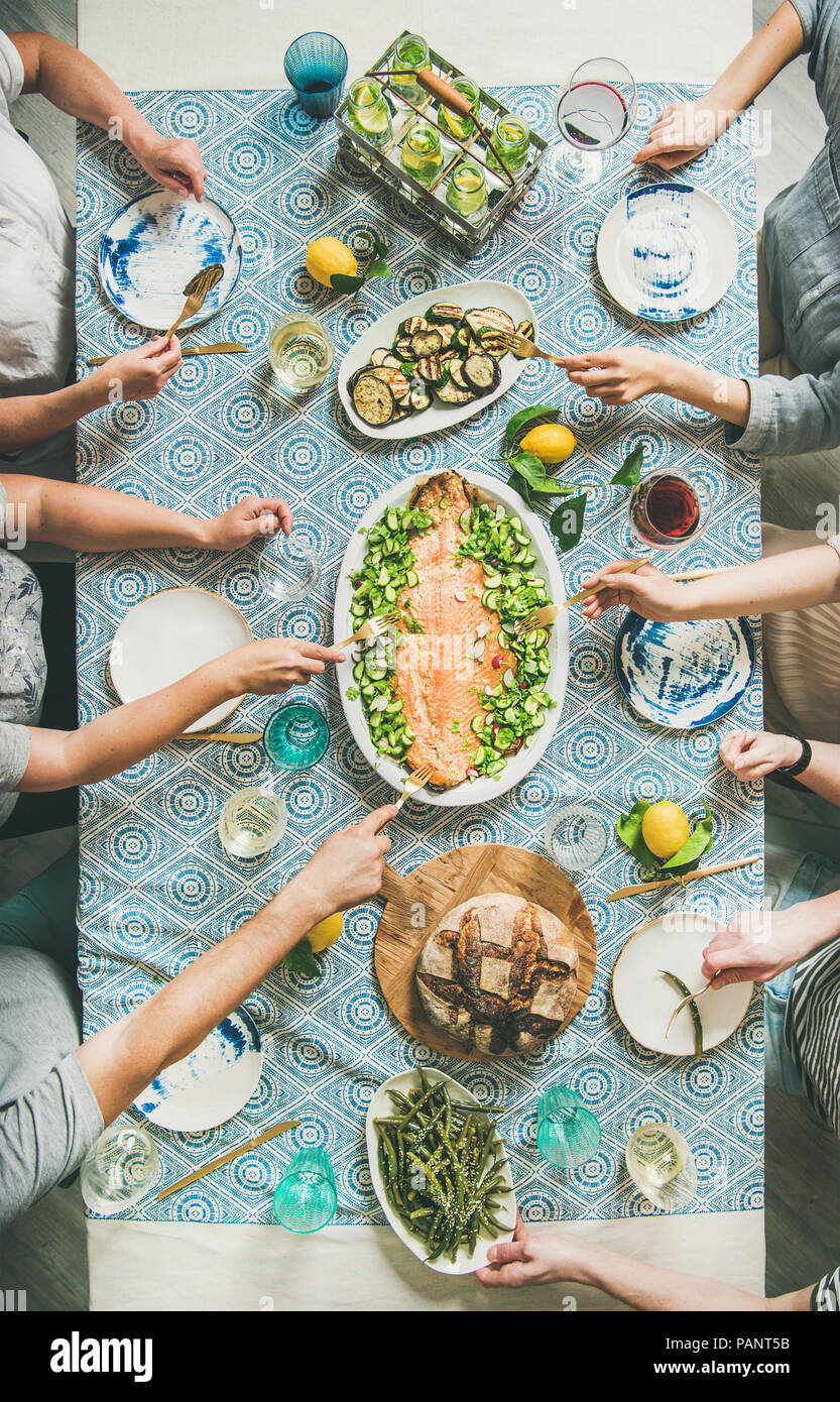 Woman having gourmet fish dinner hi-res stock photography and images ...