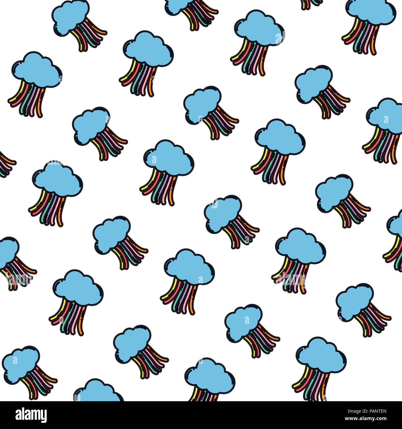 color fluffy cloud and nice rainbow background Stock Vector Image & Art ...