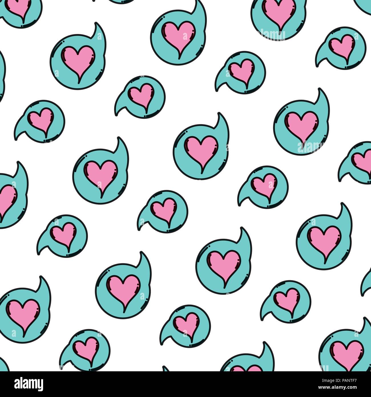 color heart inside chat bubble message background Stock Vector Image ...