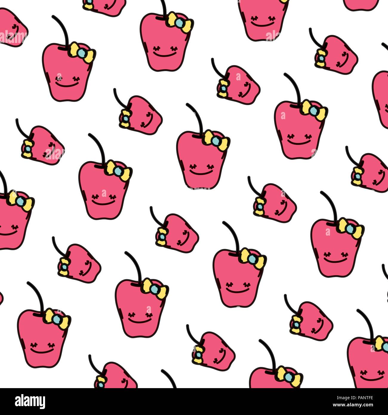 color kawaii happy pepper vegetable background Stock Vector Image & Art ...