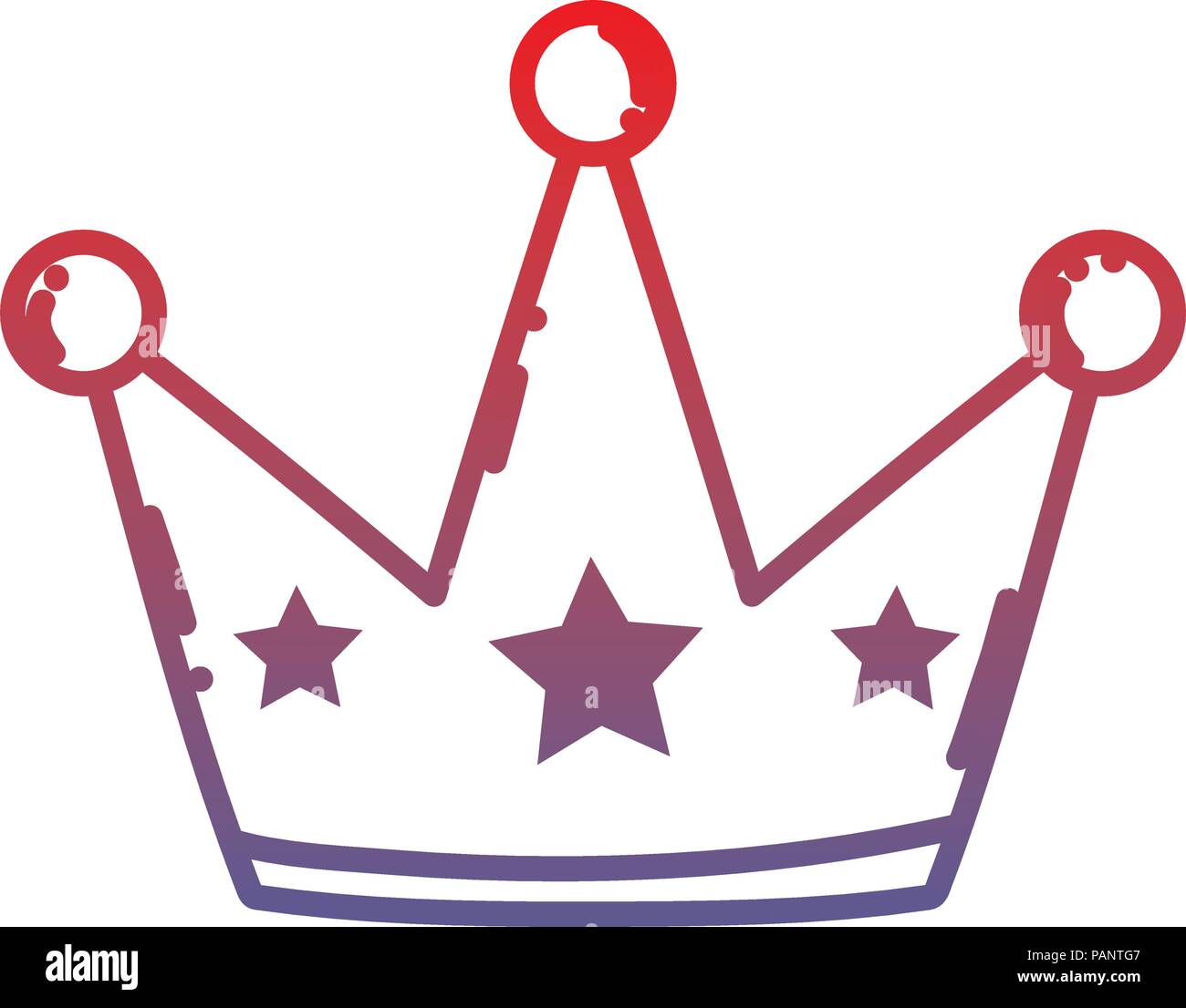degraded line luxury crown object with stars style Stock Vector Image ...