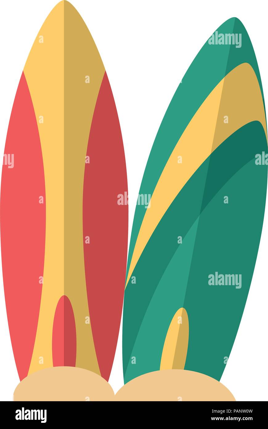 fantastic surfboards objects to beach recreation Stock Vector Image ...
