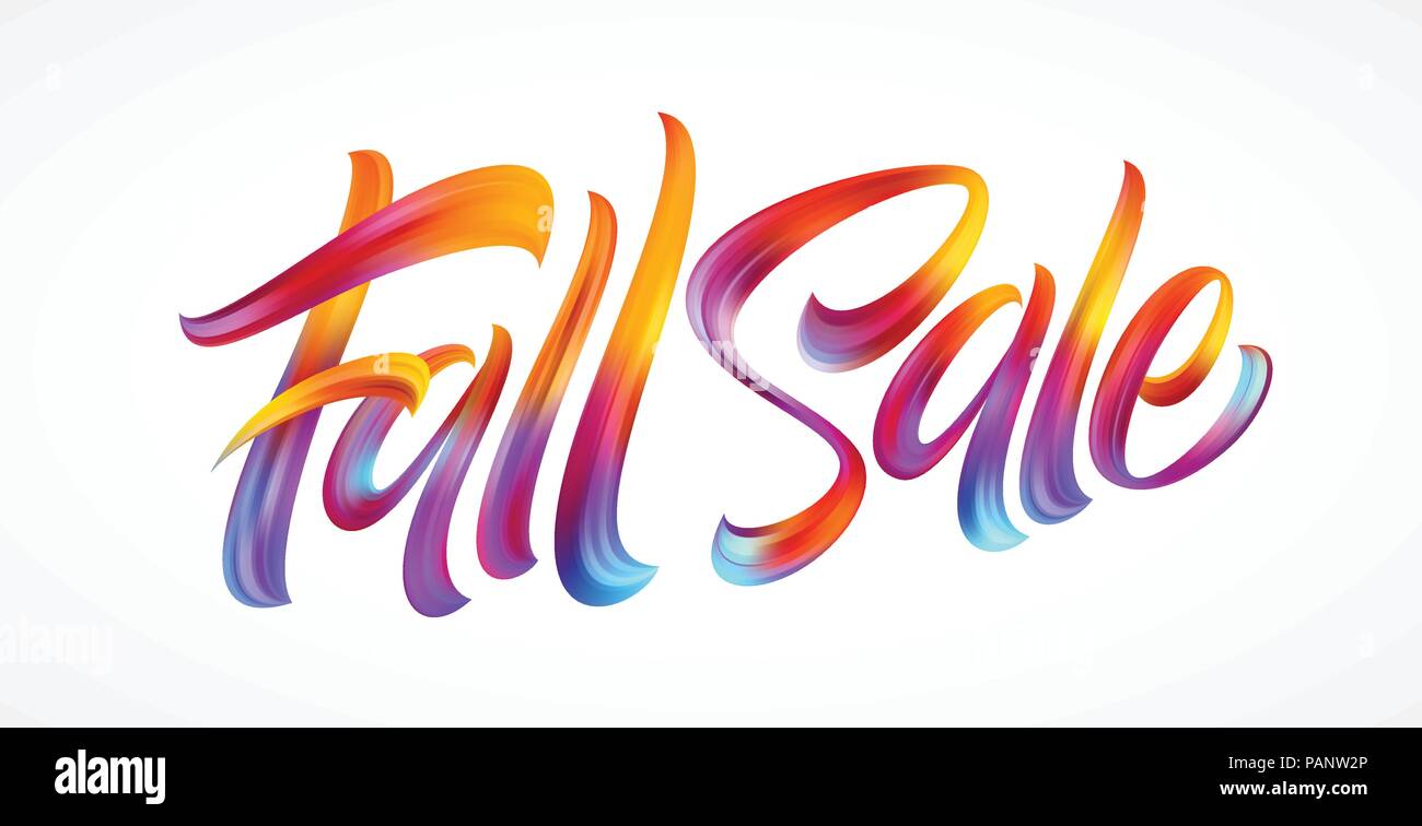 Autumn season hand lettering Fall Sale. Modern brush calligraphy ...