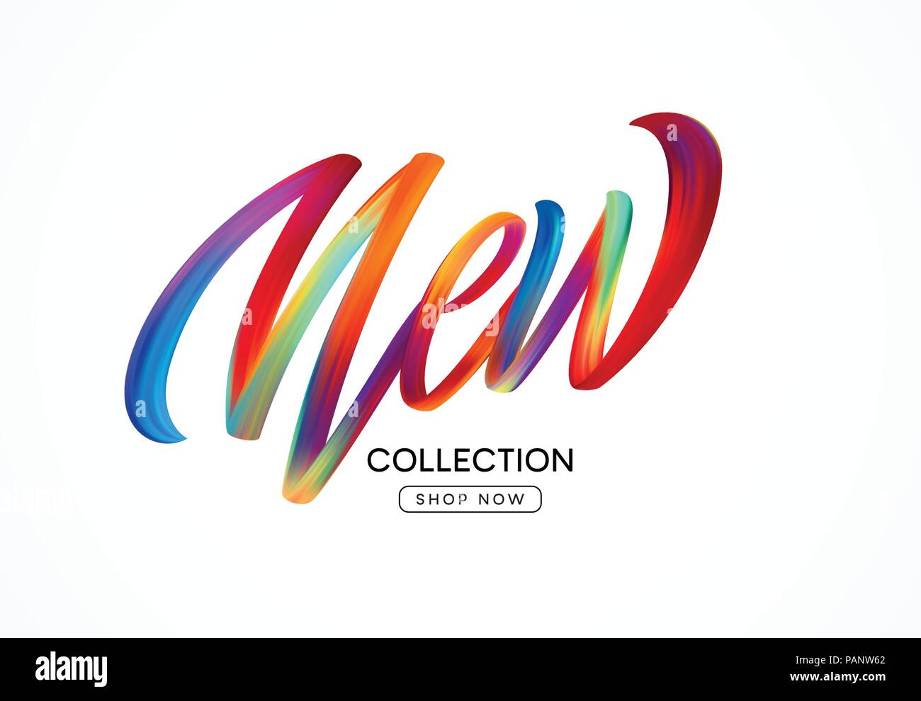 Calligraphy New collection. Colorful modern flow lettering. Vector ...