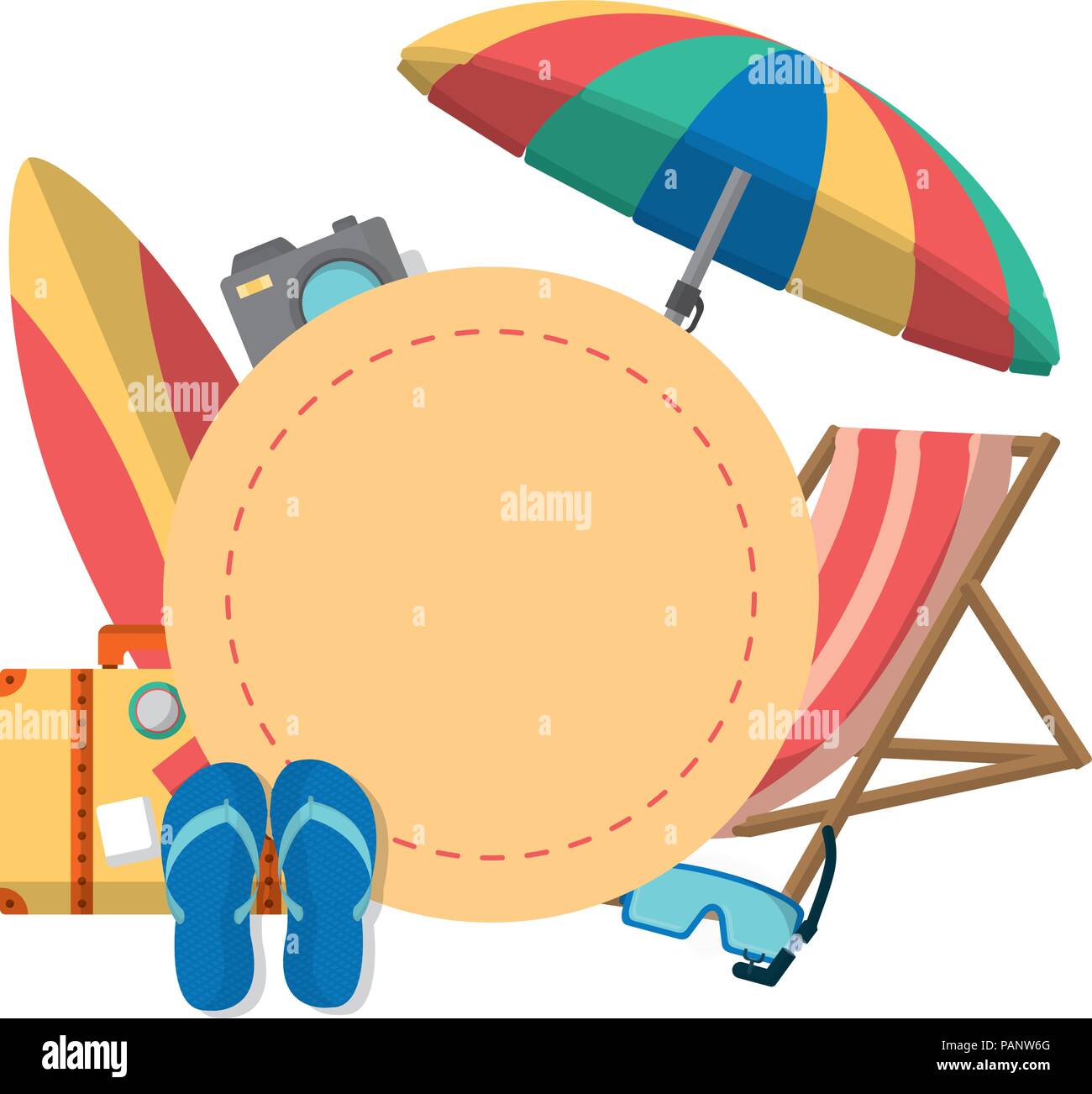circle emblem with beach games style Stock Vector Image & Art - Alamy