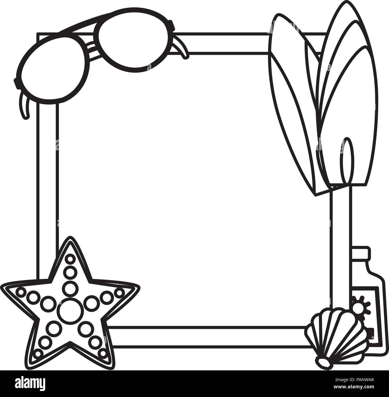 Summer Borders Black And White